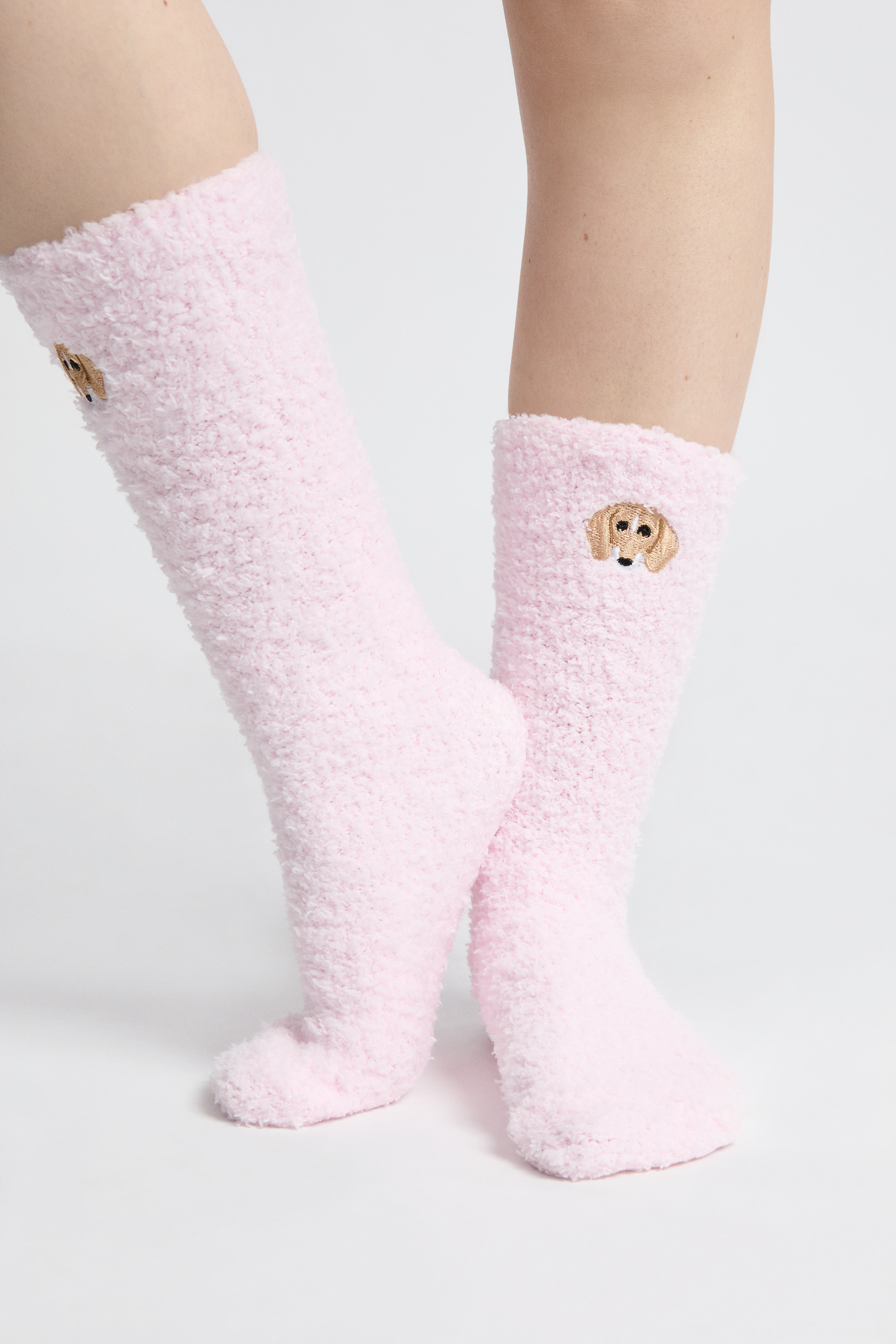 Ponožky z umělé kožešiny HUG ROSE BONBON - ETAM